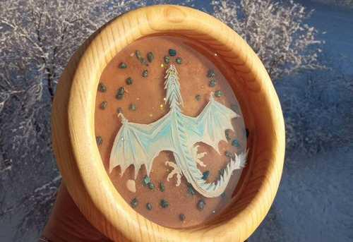 Деревянные тарелки с ручной росписью
