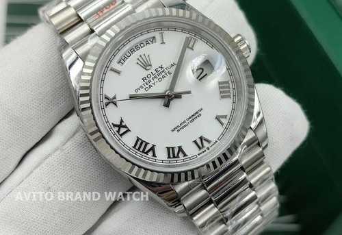 Часы Rolex day date 36mm белый циферблат новые