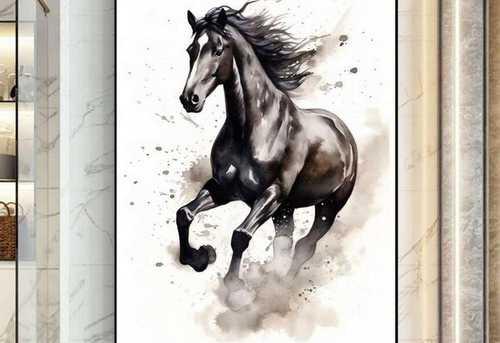 Картина маслом бегущая лошадь