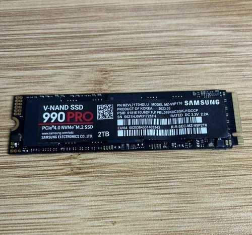 M.2 NVMe накопитель Samsung 990 PRO MZ-V9P2T0BW