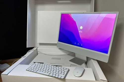 iMac 24 M1 Wite 8C CPU GPU 8Гб 256 SSD на гарантии