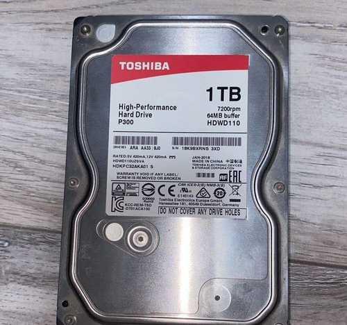 Жесткий диск toshiba 1tb P300