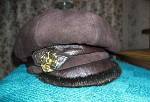 Замшевая женская шапка кепка зимняя