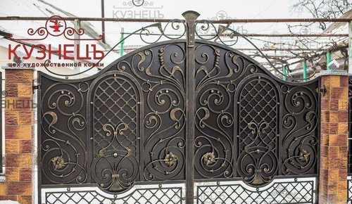 Ворота кованые с калиткой