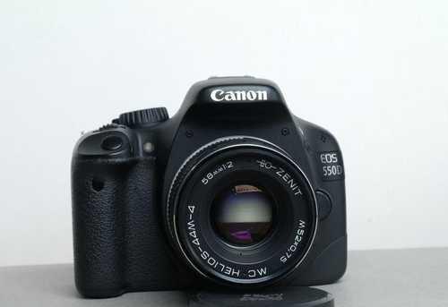 Фотоаппарат Canon 550D + Helios 58mm f/2