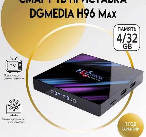 Андроид тв приставка DGMedia H96 Max RK3318 (NEW)