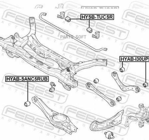 Сайлентблок задней поперечной тяги hyundai elantra 15,hyabi30UPR,febest