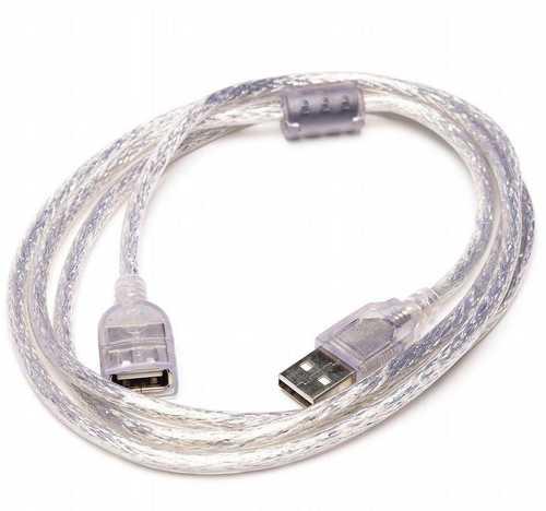 Кабель-удлинитель USB Glossar 150см 1,5A (silver)