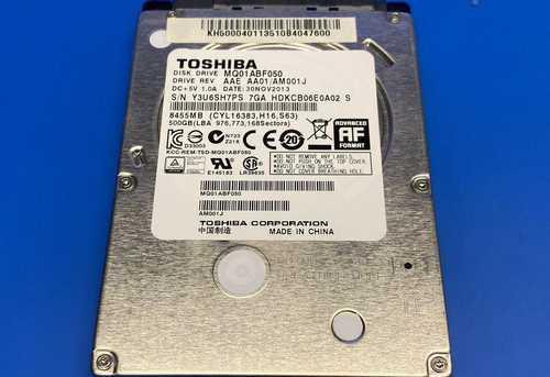 Жесткий диск HDD Toshiba 2.5" 500Gb б/у