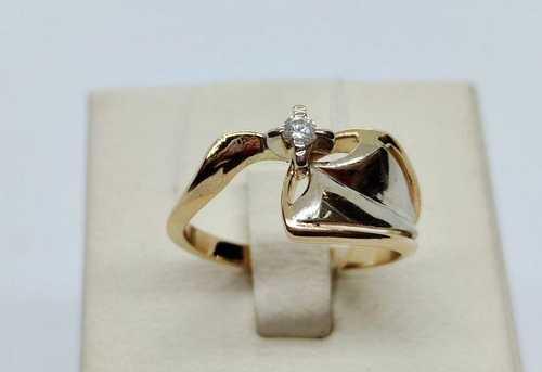 Золотое кольцо бриллиант 585 (врш)