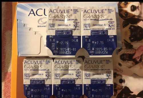 Линзы контактные Acuvue oasys,радиус 8,8 +2,75 5шт