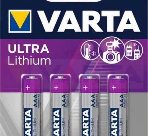 Батарея varta LR3(AAA) Lithium в наборе 4 шт