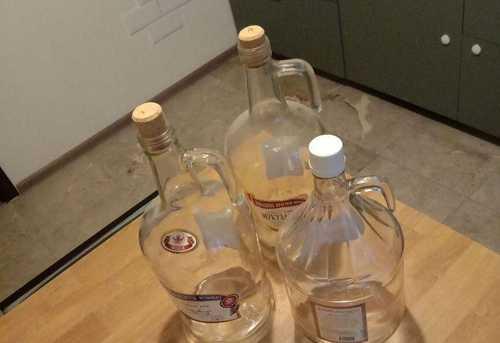 Стеклянные бутыли 3 литра с пробками