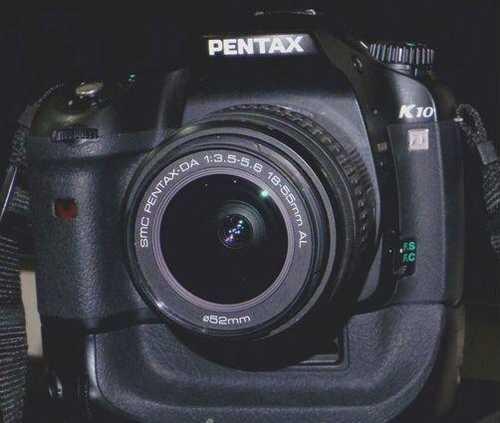 Pentax K10D kit 18-55 и с батблоком