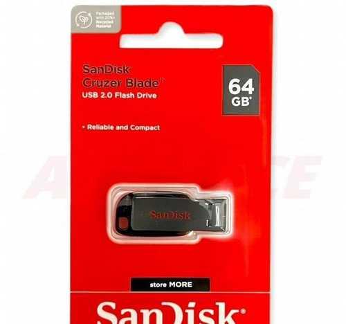 Флешка 64GB SanDisk CZ50 Cruzer Blade, USB 2.0