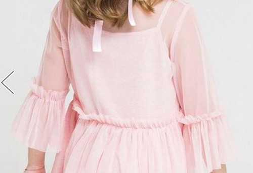 Платье розовое на девочку размер 134