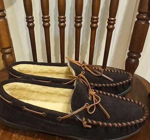 Мокасины замша шерсть Новые Slippers