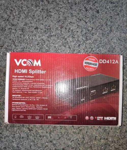 Разветвитель hdmi splitter vcom