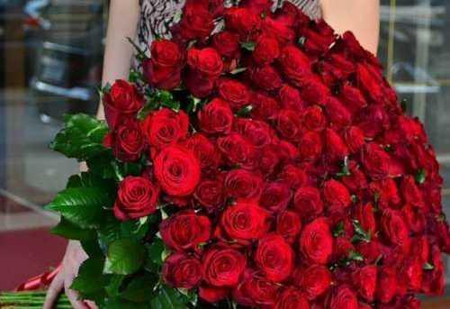 Цветы с доставкой Розы красные Премиум Эквадор