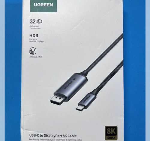 Кабель Ugree USB-C - DP 8K, 1м