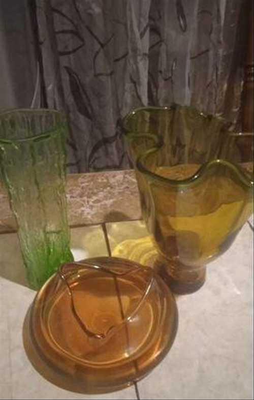 Фински вазы цветного стекла