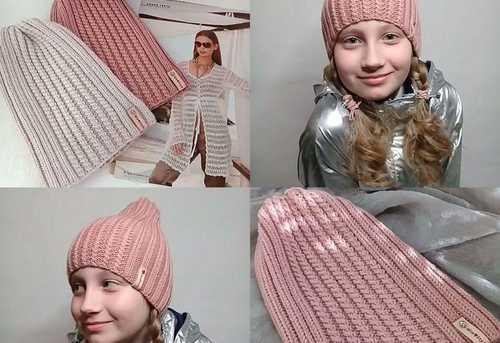 Шапка для девочки из мериноса осень весна