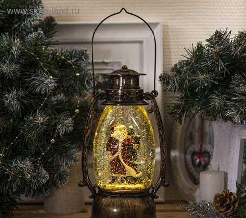 Новогодний светильник Лампа с дедом морозом музыка