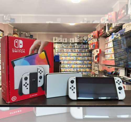 Nintendo Switch oled White 128 Gb   игры (Б/У)