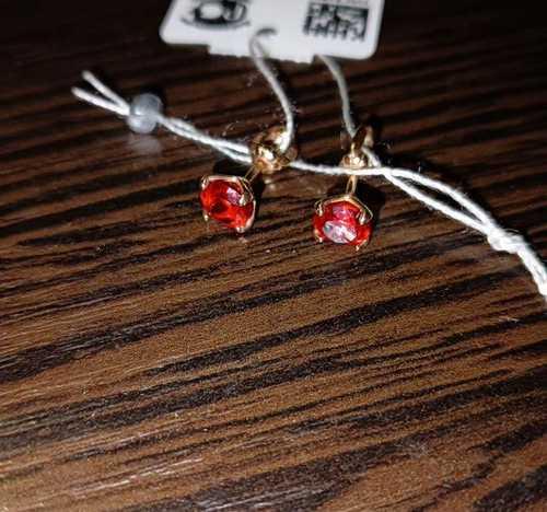 Серебряные серьги с позолотой