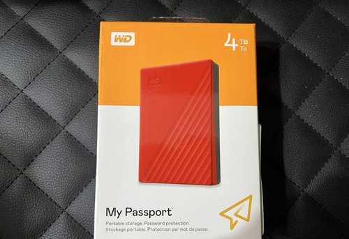 Новый Внешний жесткий диск WD My Passport 4TB Red