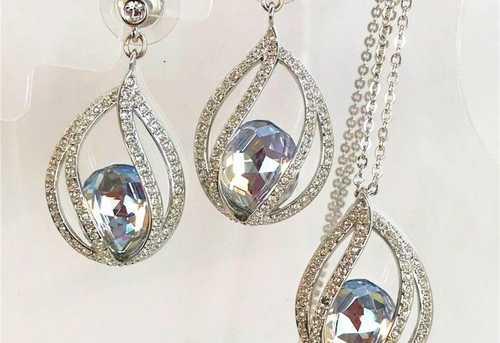 Комплект Swarovski Оригинал Серьги Кулон Колье