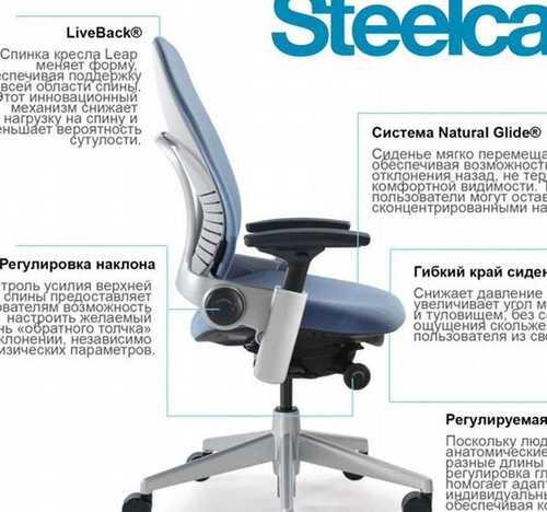 Кресло Steelcase Leap 2 натуральная кожа