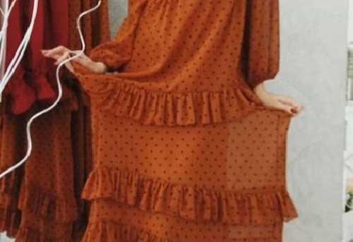 Платье терракотового цвета, размер 44