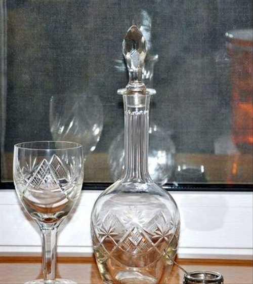 Графин и бокал, солонка с ложкой, СССР, стекло