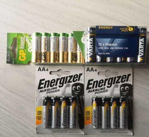 Батарейки пальчиковые аа,energizer,varta,gp