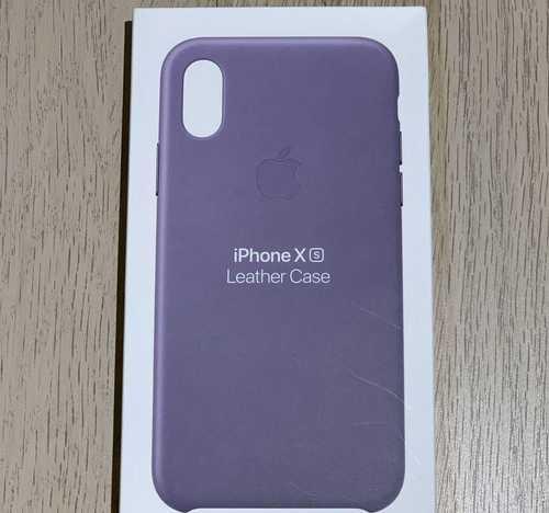 Кожаный чехол iPhone XS Лиловый