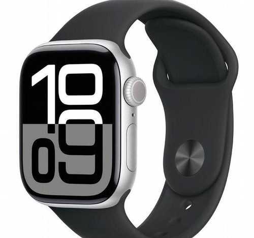 Смарт-часы Apple Watch Series 10 GPS 42 мм Silver Al Black Sport Band - M/L