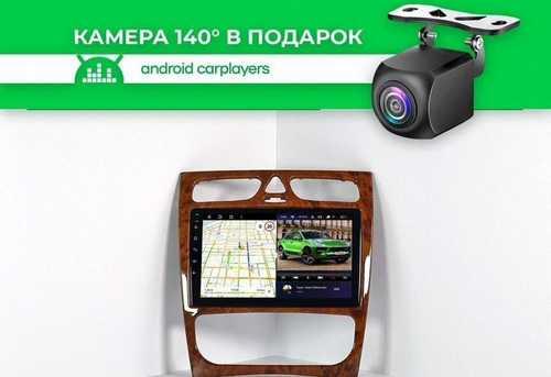 Магнитола android 3.32 Mercedes-Benz W203 Wood