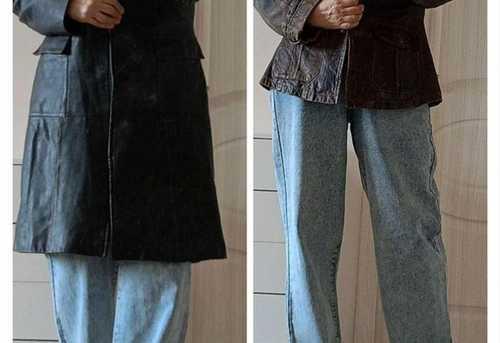 Кожаный плащ жен.,куртка р. XL(50-52), Италия