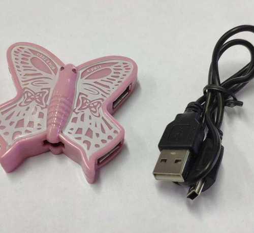 Usb хаб на 4 порта 2.0 в виде бабочки