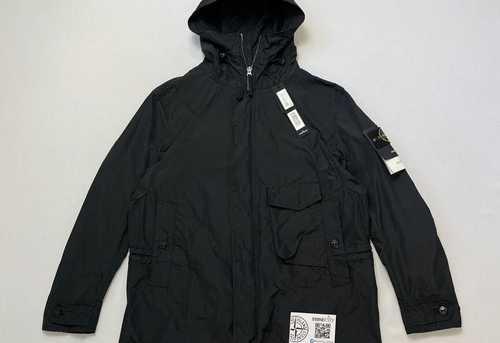 Парка-плащ осенняя Stone island черная (M-3XL)