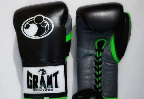 Боксерские перчатки grant black кожаные на шнурках