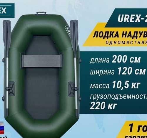 Лодка пвх надувная для рыбалки 200 см urex 200