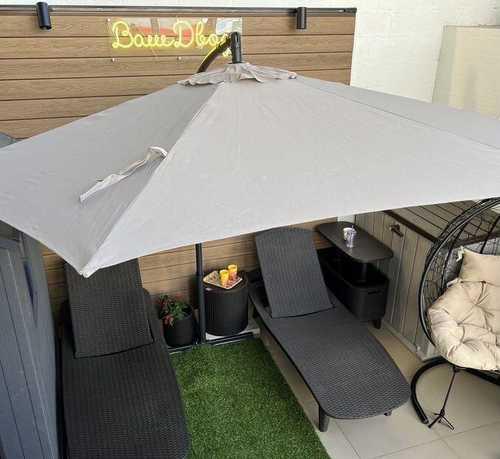 Зонт садовый для дачи 3 м на боковой опоре