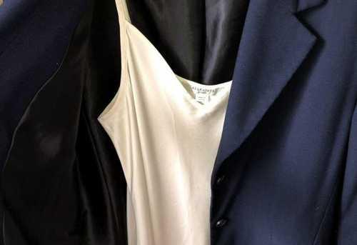 Пиджак Zara с мужского плеча L, платье миди беж