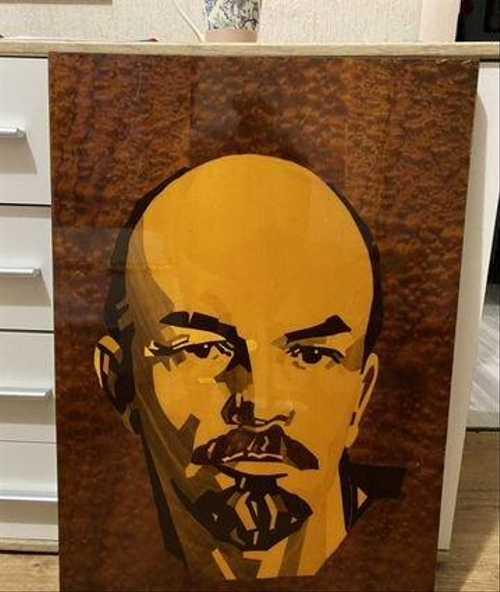 Деревянная картина Ленин