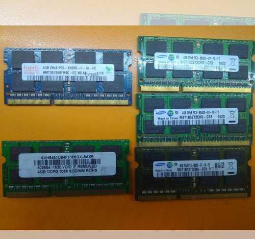 So-DDR3 4Gb PC8500 1066MHz. Для старых Apple