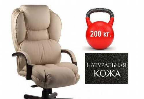 Кресло руководителя Барон до 200 кг Кожа крем