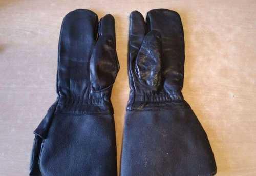 Перчатки краги рукавицы СССР черные кожа мотоцикл