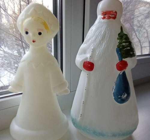 Игрушка СССР дед Мороз со Снегурочкой